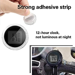 Crynod 3 PCS Mini Car Clock for Dashboard, 1.0In x 0.3In Waterproof ABS Round Motorcycle Decorative Clock with Adhesive, Universal Vehicle Digital Clocks Accessories (White)
