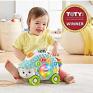 Fisher-Price Linkimals Learning Toy Happy Shapes Hedgehog Pull Along With Interactive Music And Lights For Baby And Toddler