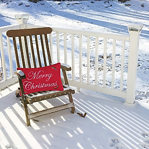 C&F Home Merry Christmas Red Green Embroidered Petite Pillow Decor Decoration Indoor Outdoor Holiday Throw Petite Pillow Cover for Patio Couch or Bed 8x12” 8 x 12 Multi