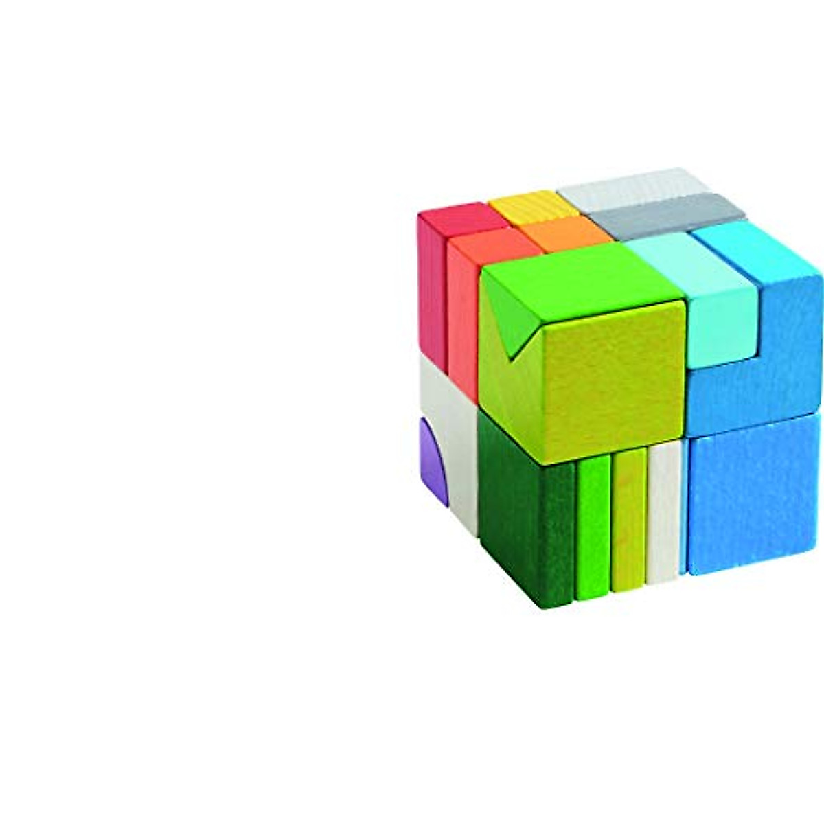 HABA Chromatix Wooden Blocks - 19 Piece Building Block Set - for Children Ages 3+