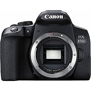 Canon EOS Rebel 850D / T8i DSLR Camera (Body Only), 4K Monitor, Pro Mic, Pro Headphones, 2 x 64GB Card, Case, Corel Photo Software, 3 x LPE17 Battery, Charger + More (Renewed)