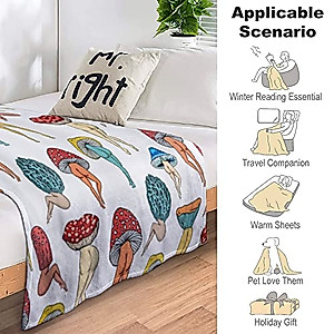 Mushroom Butt Flannel Fleece Blanket Ultra-Soft Cozy Plush Blanket Air Conditioning Blanket Throw Blanket Microfiber Blankets for Bed Couch Chair Car Living Room 50''×60'