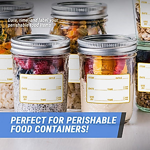 Organized & Efficient: 3 x 2 Inch - Shelf LIfe Stickers/Medical Labels for Precision Logging (300 Stickers, Gold)