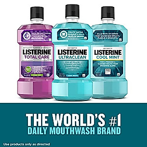 Listerine Ultraclean Oral Care Antiseptic Mouthwash, Everfresh Technology to Help Fight Bad Breath, Gingivitis, Plaque & Tartar, ADA-Accepted Tartar Control Oral Rinse, Cool Mint, 1.5 L