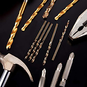 30 Pieces Cobalt Drill Bit Set M35 High Speed Steel Twist Drill Bit Set for Hardened Metal Stainless Steel Cast Iron Woodwork Plastic (1/8 Inch)