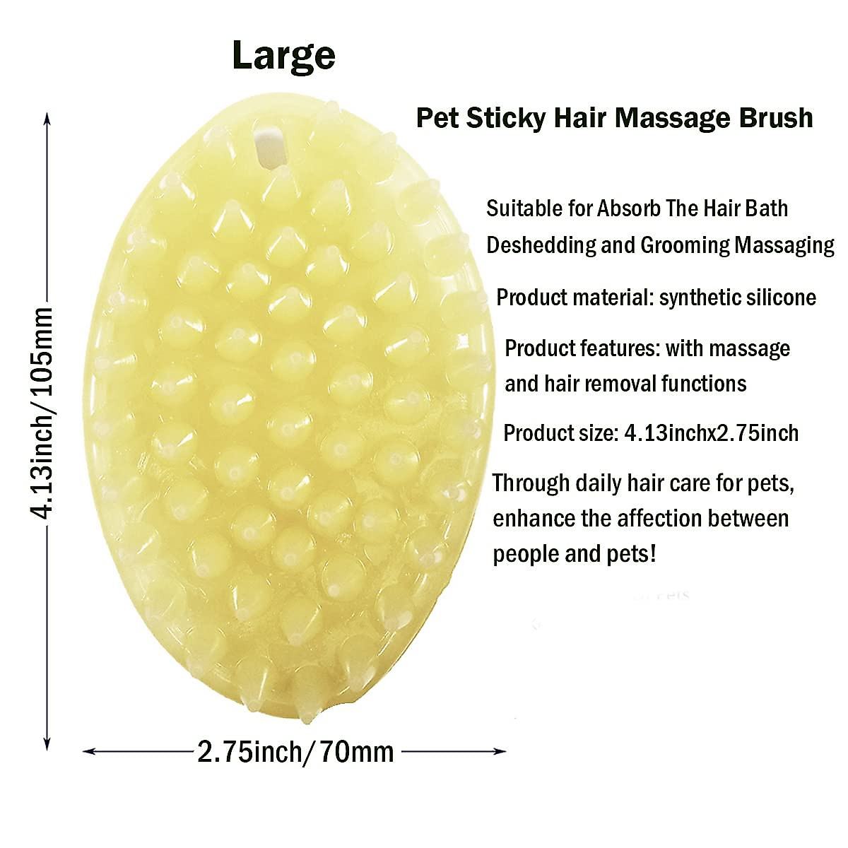 Ultra-Soft Silicone Pet Massage Brush,Great for The Bath Deshedding and Massaging & Grooming Your Pet - for Dogs and Large pets(Large)