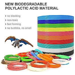 PCL Filament for 3D Pen 20 Colors/320 Ft - Low Temperature of 158°F(70°C) 1.75mm PCL 3D Drawing Pen Filament Refills - High-Precision Diameter,Non-Toxic,Non-Clogging,No Mess 3D Printing Pen Filament…