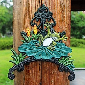 DFONCE Garden Hose Holder Metal Sturdy Decorative European Style Outdoor, Wrought Iron, 131 Foot Hose Capacity, Wall-Mounted (Size : Frog)
