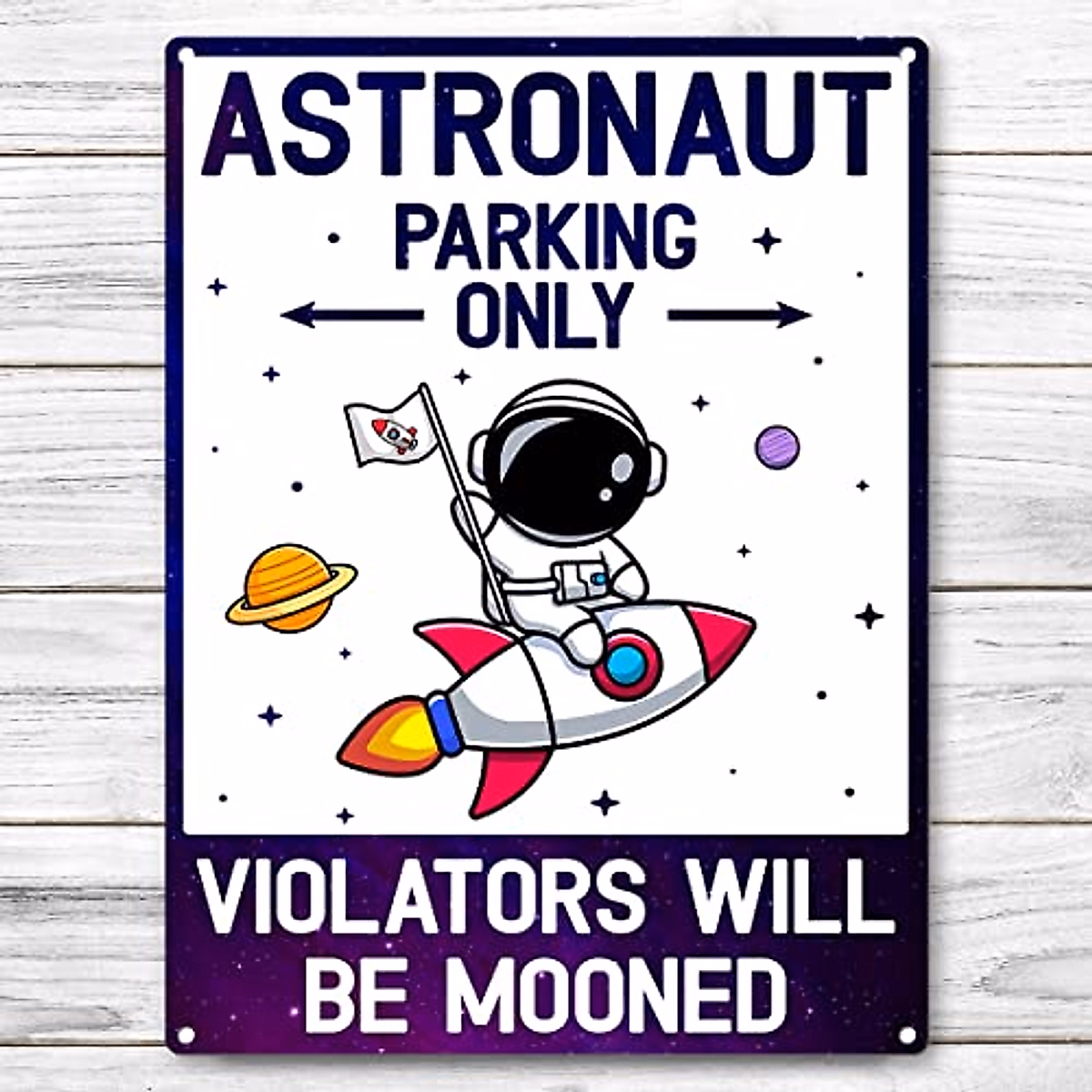 Astronaut Parking Sign, Space Themed Bedroom Decor For Boys Room, Outter Space Room Decor Gifts for Boys Kids Themed Bedroom Room Wall Decorations Industrial Grade Aluminum, Easy Mounting, Rust-Free/Fade Resistance, Indoor/Outdoor