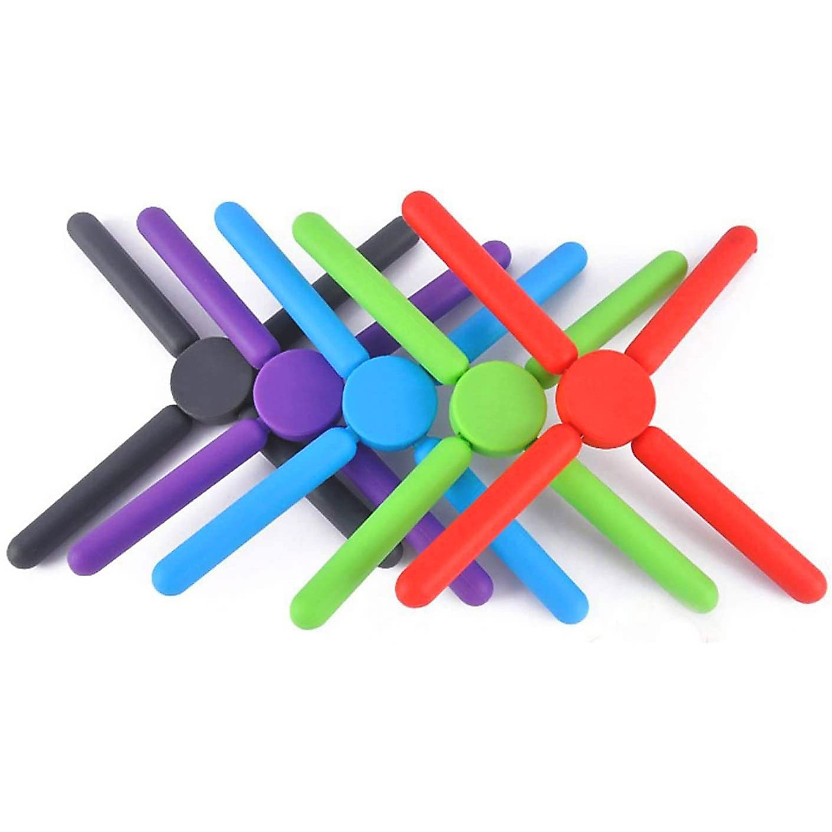 TENTA TENTA KITCHEN 5 Pack Non-Slip Foldable Silicone Trivets, SourceTon Collapsible Cross Design Silicone Trivets in Cute Colors, Silicone Pot Holder, Hot Pad, Pot Holder.