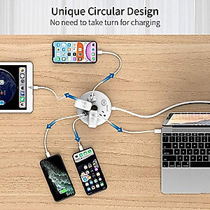 NTONPOWER Desktop Power Strip Bundle, 3 Outlets 3 USB Portable Power Strip with 15 inch Short Cord and 4 Outlets 2 USB with 10ft Long Extension Cord for Office, Home, Hotels, Dorm Room, Nightstand