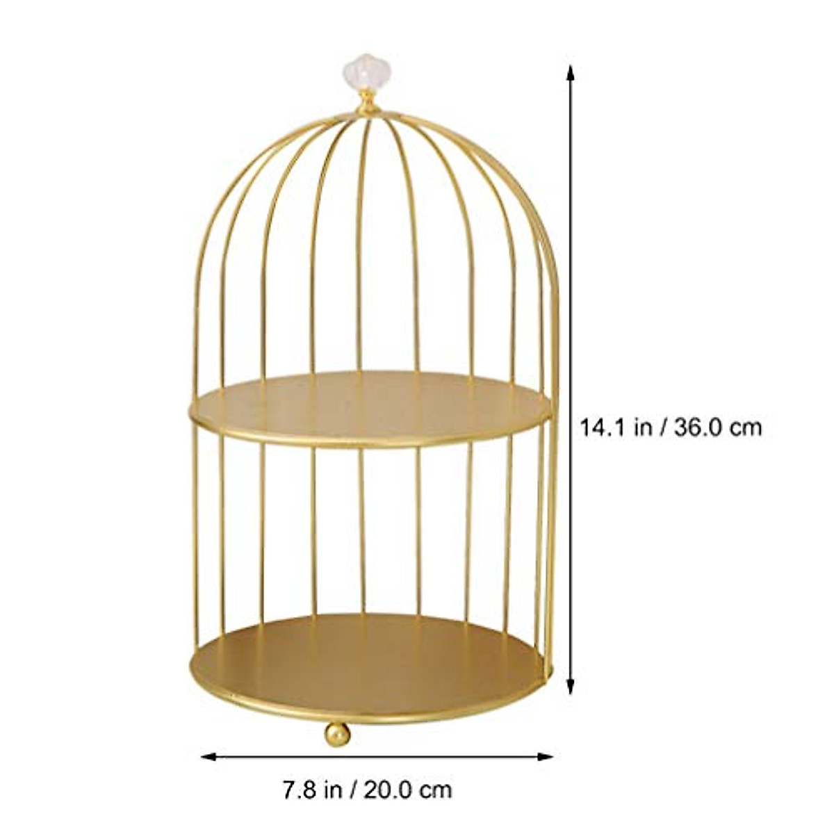 Yardwe Iron Cosmetic Rack Bird Cage Makeup Organizer 2 Tier Wire Storage Holder Essence Perfume Lotion Bottle Shelf Stand Skincare Products Tabletop Organizer