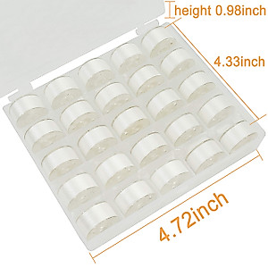 New brothread 25pcs White 70D/2 (60WT) Prewound Bobbin Thread Plastic Size A SA156 for Embroidery and Sewing Machines DIY Embroidery Thread Sewing Thread