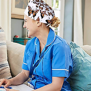 Generic Adjustable Working Cap with Button Sweatband, Abstract Butterflies, Head Skull Hats Cap, Work Hat for Women Men One Size