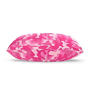 Enzenon Pillow Case Standard Size with Zipper Cotton Print Camouflage Pink Super Soft Cozy Pillow Cover 16x24 Inche