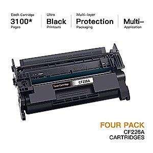 E-Z Ink (TM) Compatible Toner Cartridge Replacement for HP 26A CF226A 26X CF226X to use with M402dn M402dw M426fdw M426fdn Printer (Black, 4 Pack)