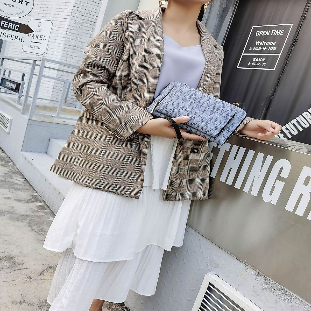 Mia K Collection Crossbody Wallet Handbag for Women, Multi Pockets Wristlet Bag PU Leather Clutch Purse Red