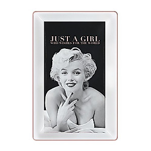 Vandor Marilyn Monroe Just a Girl Ceramic Trinket Tray, 5 x 7 x 0.5 Inches, Multicolored (70045),White
