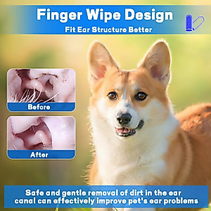 Onewly Dog Tooth Brushing Kit, 40 Count Dog Dental Teeth Cleaning Wipes for Help Wipe Away Plaque&Tartar, Freshen Breath - Pet Oral Cleansing Wipes Pads for Dogs and Cats (Milk Flavor)