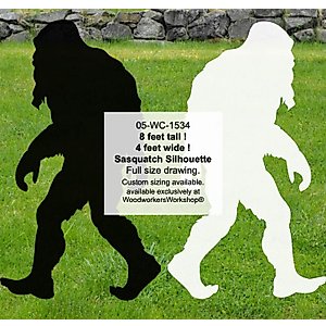 WoodworkersWorkshop Woodworking Plan to Make Your Own 8 ft Tall Bigfoot Sasquatch (Sasquit) Yard Art INCLUDES Tracing Paper