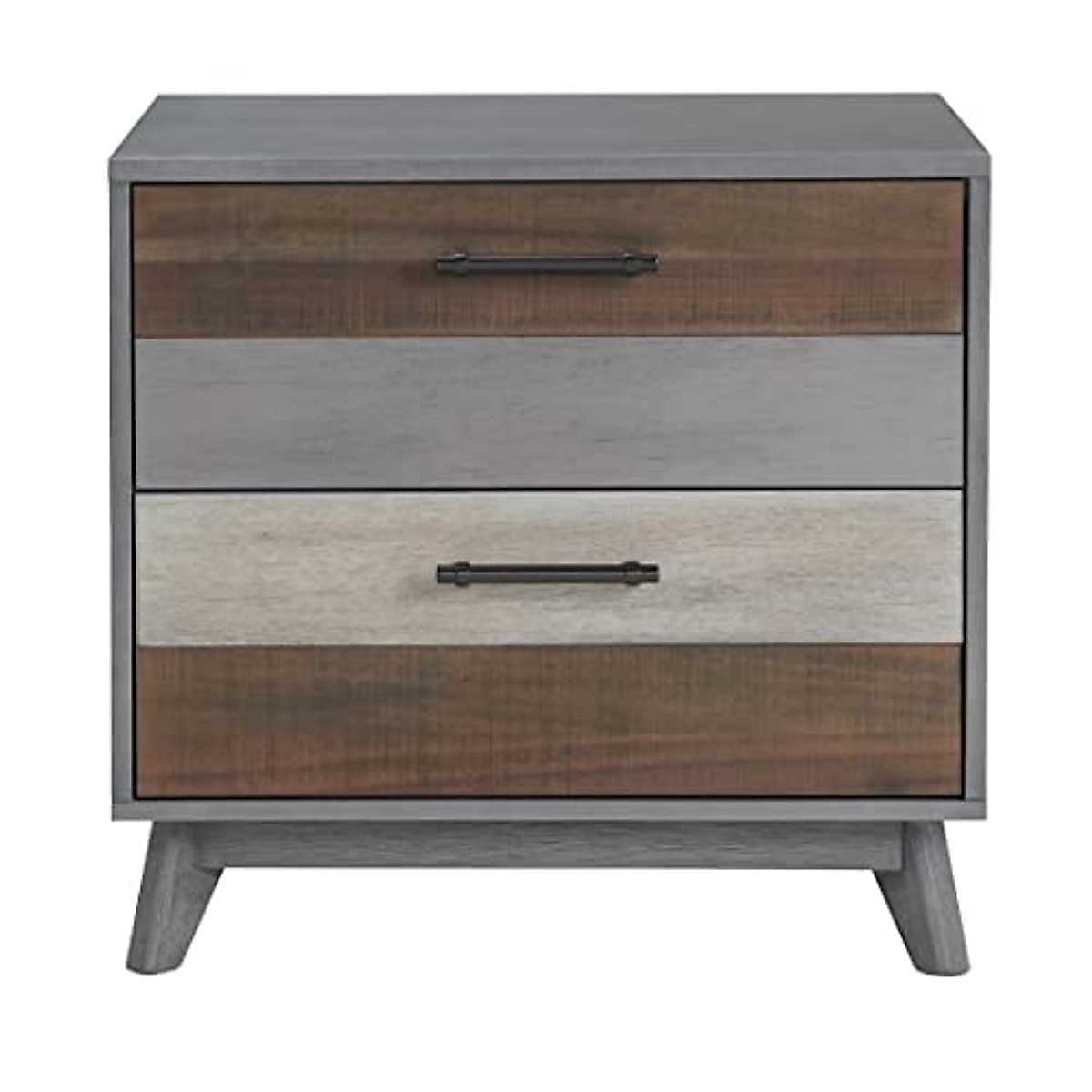 Soho Baby 48022570 Cascade Premium Soft Closing 2-Drawer Nightstand, Wire Brush Multi-Tone Gray Finish