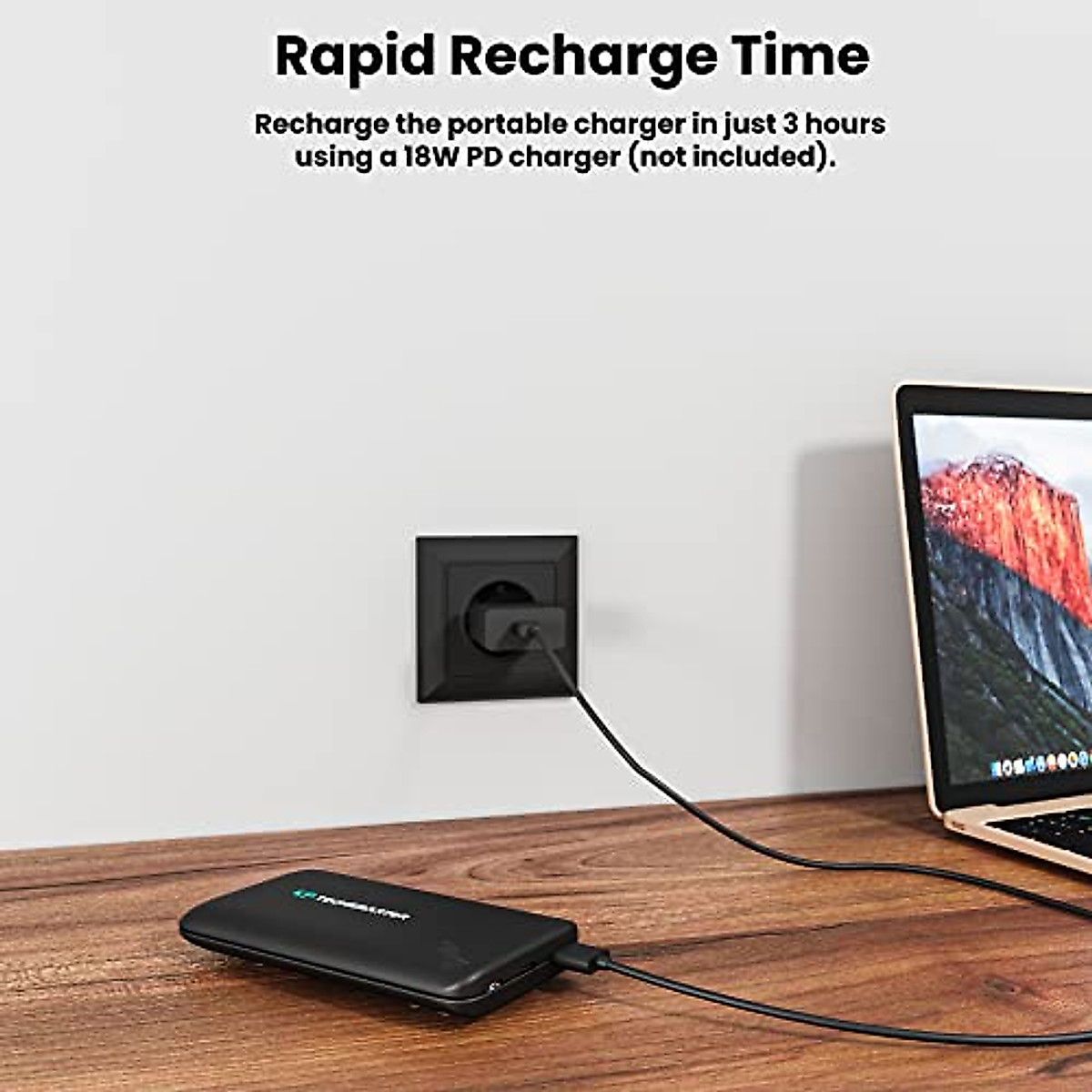 TECHSMARTER 12000mAh 18W USB-C PD Wireless Power Bank with Anti-Slip Suction Cups. Portable Charger Compatible with iPhone 15, 14, 13, 12, 11, SE 2020, X, XR, XS, Samsung S23, S22, S21, S20, S10, S9