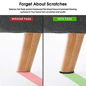 Yelanon Felt Furniture Pads - 80 Pcs Furniture Pads for Hardwoods Floors, Cuttable Felt Chair Pads, Anti Scratch Floor Protectors for Furniture Feet Chair Legs, Felt Pads Self Adhesive, Black