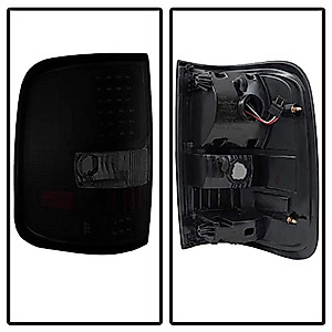 ACANII - For 2004-2008 Ford F150 Pickup Styleside Black Housing Smoked Lens LED Tail Lights Brake Lamps Pair Left+Right Cyber Black V2