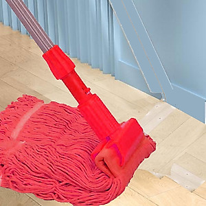 Heavy Duty Wet Industrial Cleaning Mop Head – Mop Head Replacement Perfect Cotton Washable Mop Head Replacement for Commercial & Home Cleaning（RED）