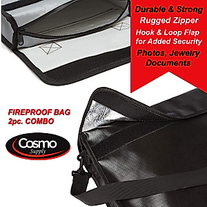 2 Piece Fireproof Bag Set - Safe - Fireproof - Silicone - Waterproof - Fireproof Passport Holder - Money Bag - Jewelry Organizer - Money - Coins - Photo Album - Document Holder - Fireproof Safe