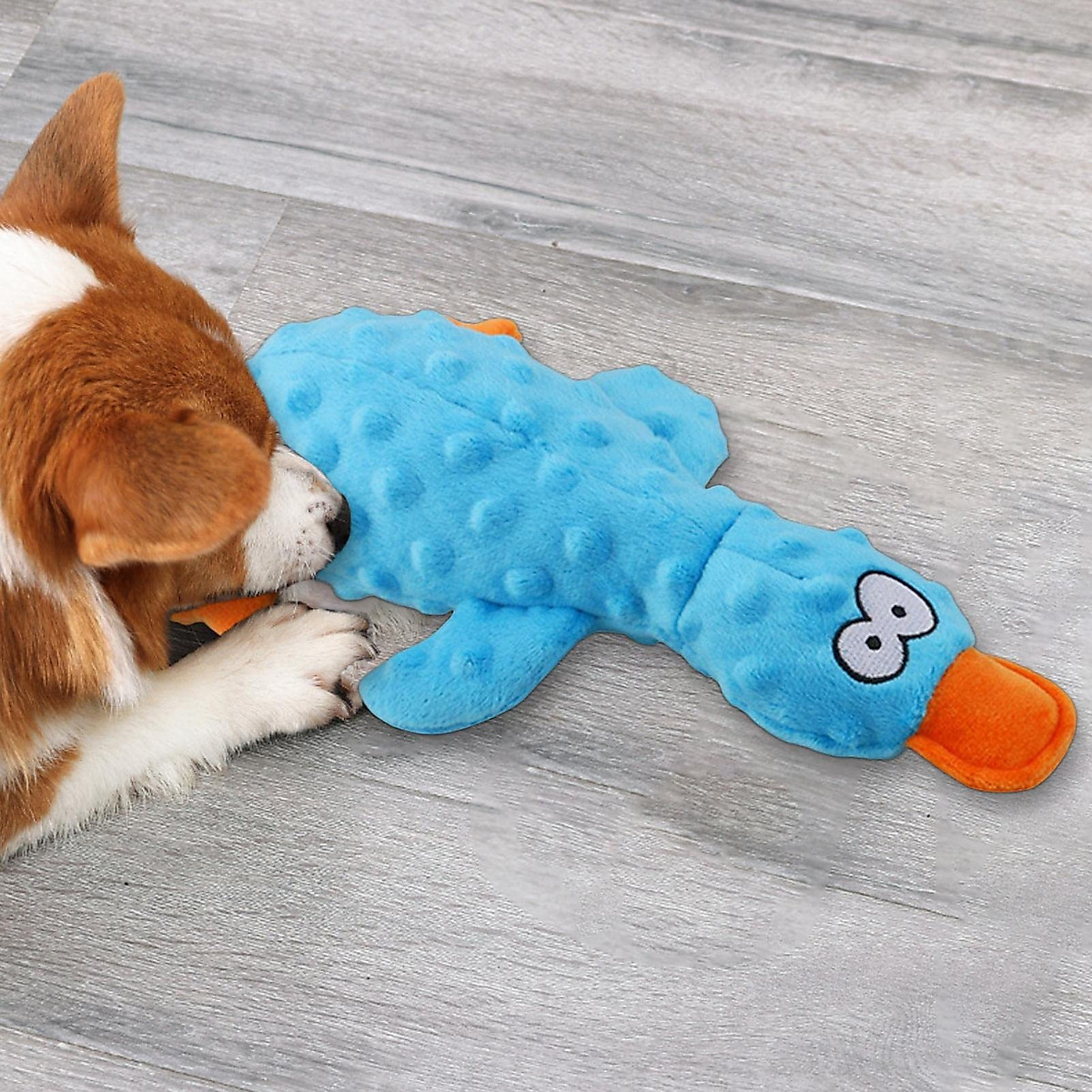 Qmisify Stuffed Duck Dog Toy,Multi-pet Pet Toy - Keep Mouth Clean Squeak Pet Toy Yellow Duck Interactive Play for Small Medium Dogs Breeds