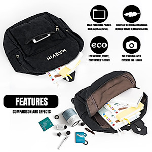 MT WORLD Laptop Corduroy Backpack,Personalized College Backpack,College Bag,Travel Backpack,School Backpack,Computer Bag,Custom Book Bag (Black)