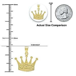 Charm America - Gold Crown Charm - 10 Karat Solid Yellow Gold (Large)