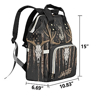 FELIZSTORE Custom Diaper Bag Backpack - Camo Flag Deer Brown Baby Girl Diaper Bag Backpack for Dad Boy Men with Name