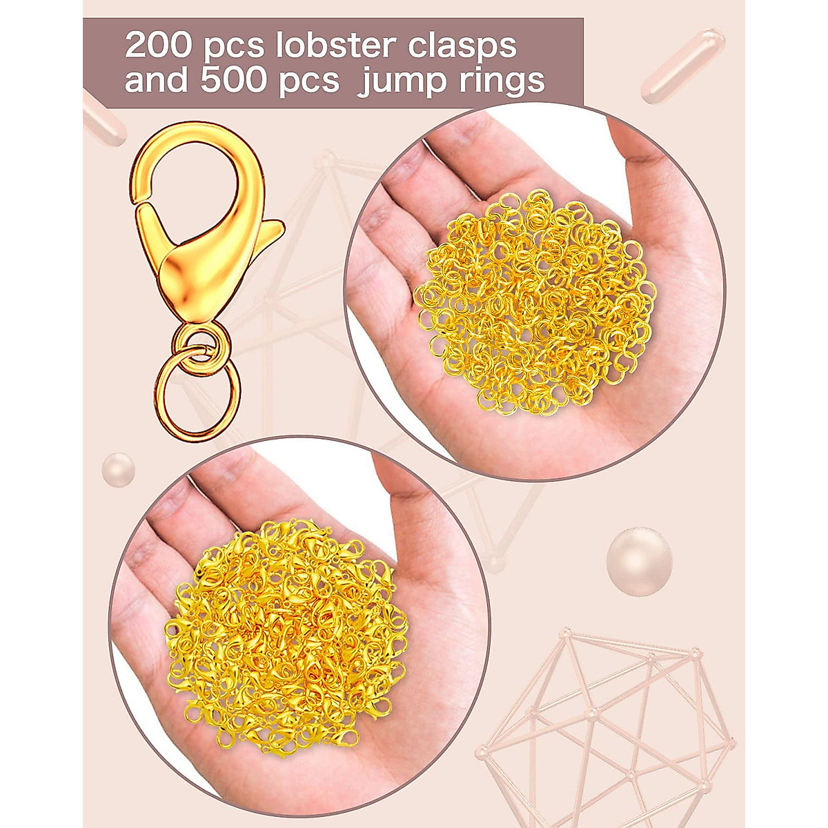 700 Pieces Lobster Claw Clasps and Open Jump Rings Set,Lobster Clasps for Jewelry Making Necklace Clasp Bracelet Jewelry Clasps for Women