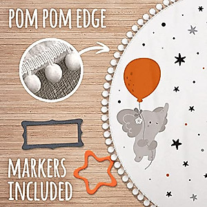 Milestone Blanket with Two Markers, Gender Neutral Baby Milestone, Baby Monthly Milestone, Baby Milestone Blanket, Baby Monthly Milestone Blanket, Baby Growth Chart Blanket (60"x40")