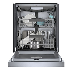 Bosch SHE53B75UC 300 Series 24 Inch Smart Built-In Dishwasher, stainless steel