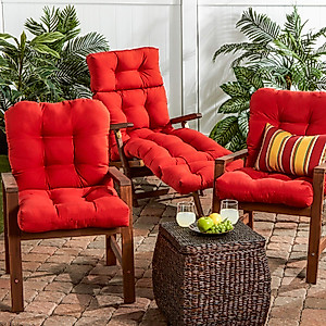 South Pine Porch Outdoor Seat/Back Chair Cushion, 2 Count (Pack of 1), Salsa Red