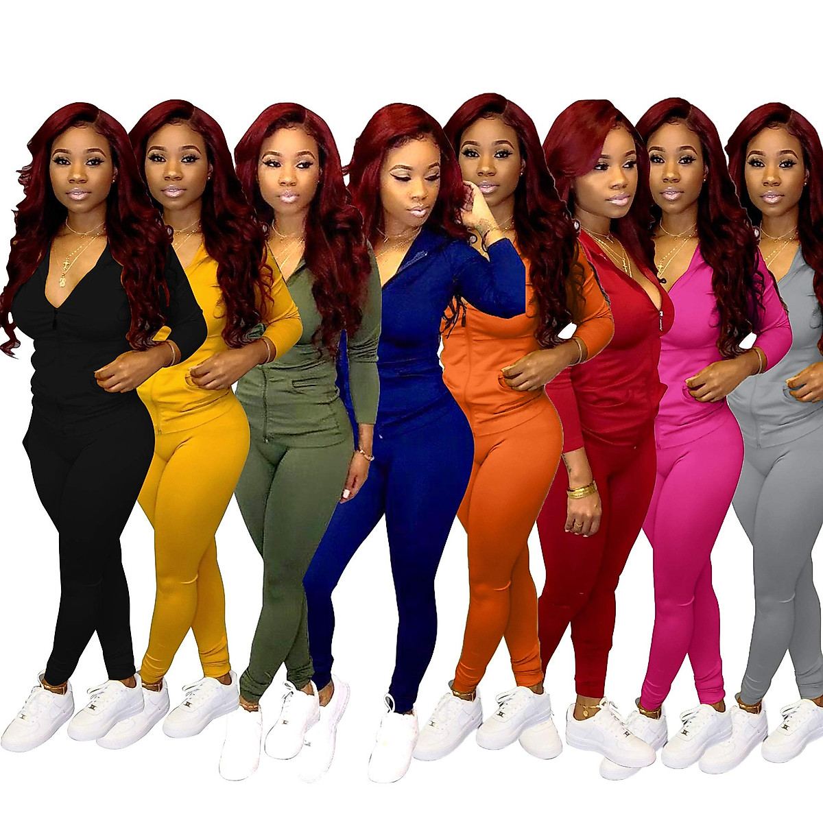 Adogirl Womens Sweatsuit Set Two Piece Outfits Top + Skinny Long Pants Tracksuits Jogging Suits Jumpsuits