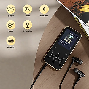 64GB MP3 Player with Bluetooth 5.3, AGPTEK 2.4 inch Screen Portable Music Player with Speaker, FM Radio, Voice Recorder, Real Built-in 64GB, Supports Expanded Up to 128GB