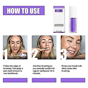 2PCS Purple Toothpaste for Teeth Whitening, Purple Toothpaste, Stain Removal Toothpaste, Whitening Toothpaste Sensitive Teeth, Purple Whitening Gel Remove Yellow Teeth and Teeth Stain