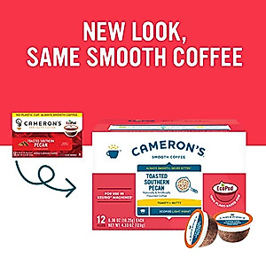 Cameron's Coffee Single Serve Pods, Flavored, Toasted Southern Pecan, 12 Count (Pack of 1)