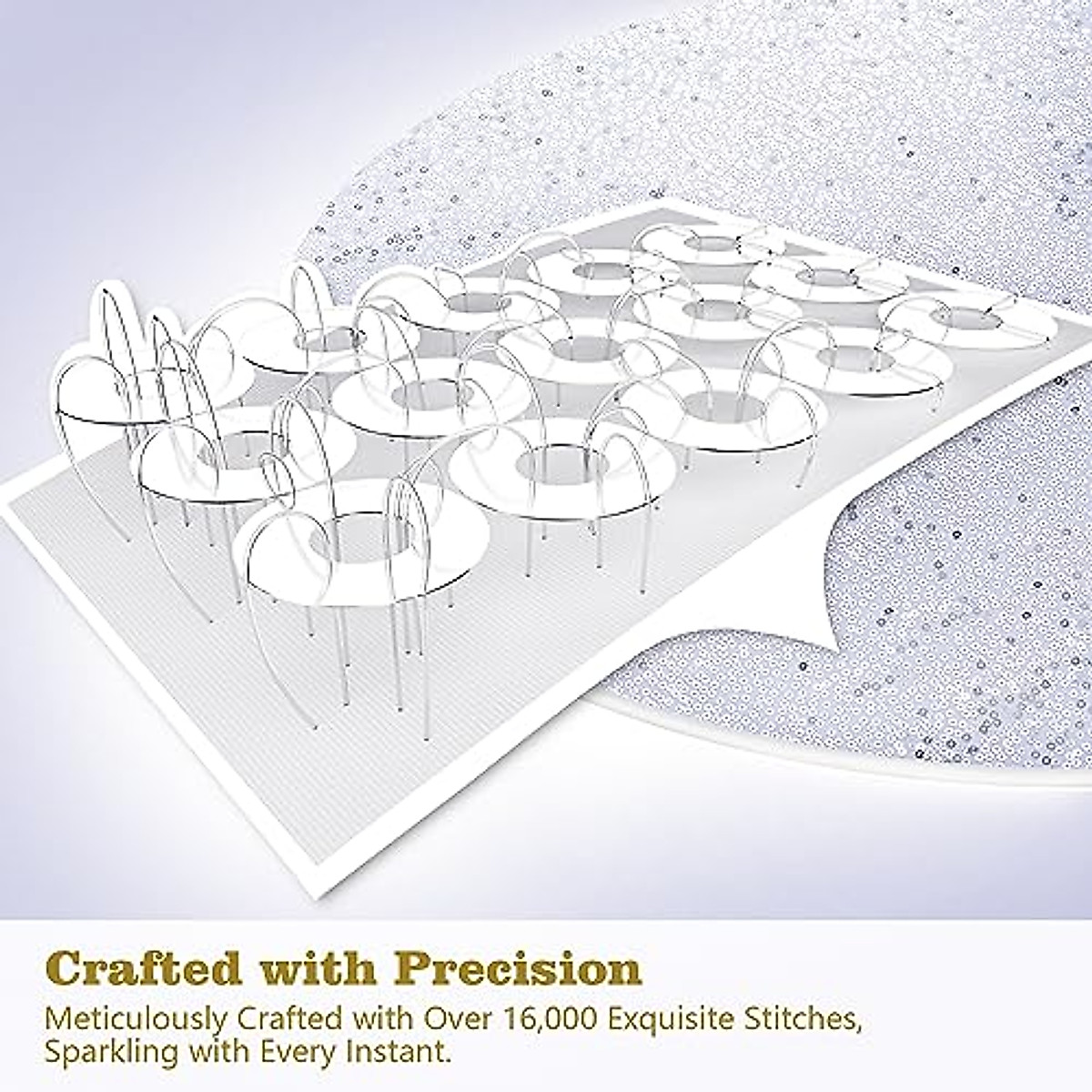 Silver Round Backdrop Cover 7.2ft Sequin Circle Backdrops Curtain Photo Backdrop Arch Covers for Wedding Party Baby Shower Bridal Shower Photography Birthday Prom Background Decorations