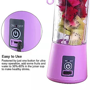 Portable Blender Smoothies Personal Blender Mini Shakes Juicer 380 ml Cup USB Rechargeable (Purple)