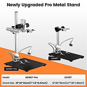 Andonstar AD407 Pro 3D HDMI Soldering Digital Microscope, 4MP 2160P UHD Video Record, 7 inch Adjustable LCD Screen USB Video Electronic Microscopes for Repairing, Circuit Board, SMT SMD DIY