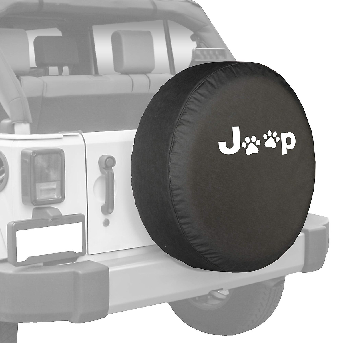 Boomerang® - 35" Soft Tire Cover Compatible with Jeep® Wrangler JK (2006-2018) - Dog Paw Prints