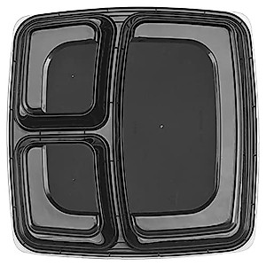 T TIYA Dishwasher Safe - Leak-Proof for Restaurants & Meal Prep - 48 oz Bulk 150 Pack with Lids - BPA-Free