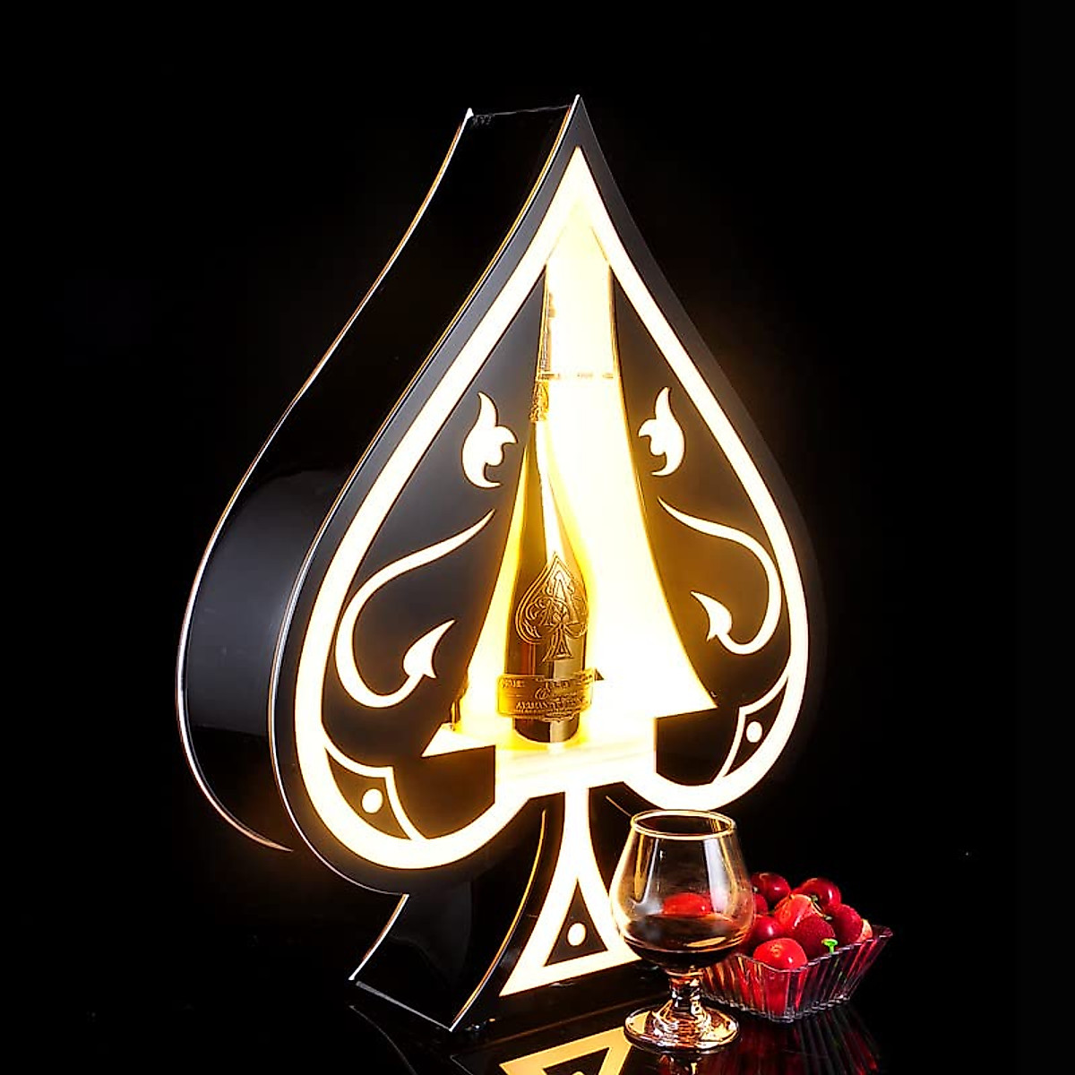 GlowBar Rechargeable Color Flashing Armand De Brignac Champagne Glorifier Display LED Ace of Spade VIP Bottle Presenter