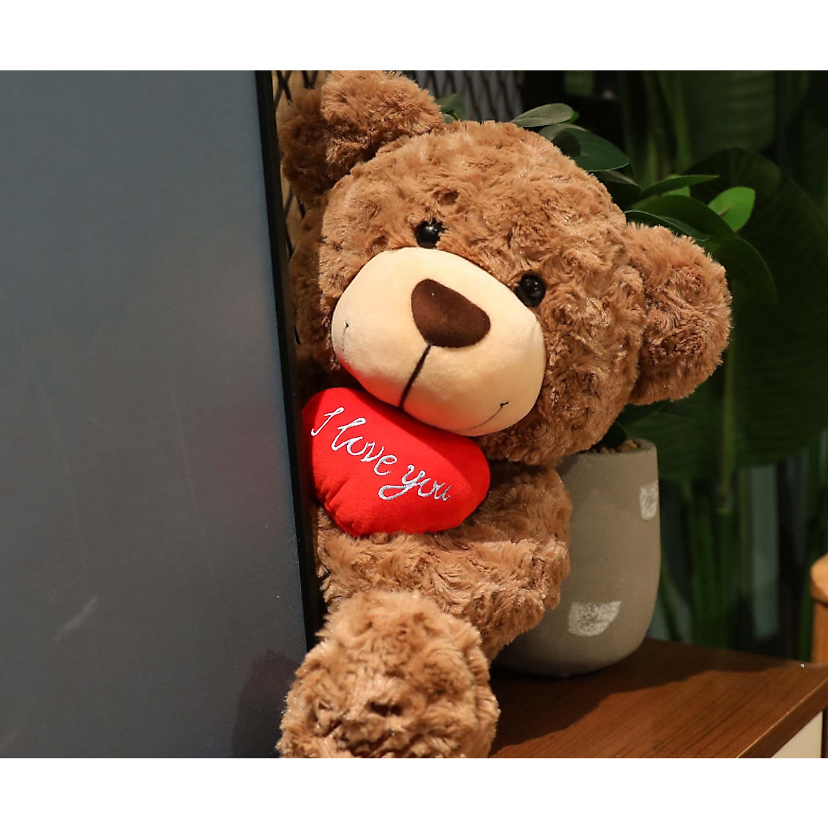 ROCHEMON Teddy Bear Stuffed Animals Valentines Day Gifts for Her Him with Heart Boyfriend Brown 19.7inch