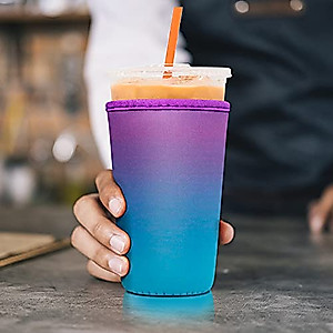 3 Pack Reusable Coffee Sleeves - Tall/Grande, Venti, Trenta - P.LOTOR Soft Cups - Iced Coffee Cozy Insulator - Neoprene Holder for Dunkin Donuts Coffee, McDonalds Coffee, Mccafe Coffee